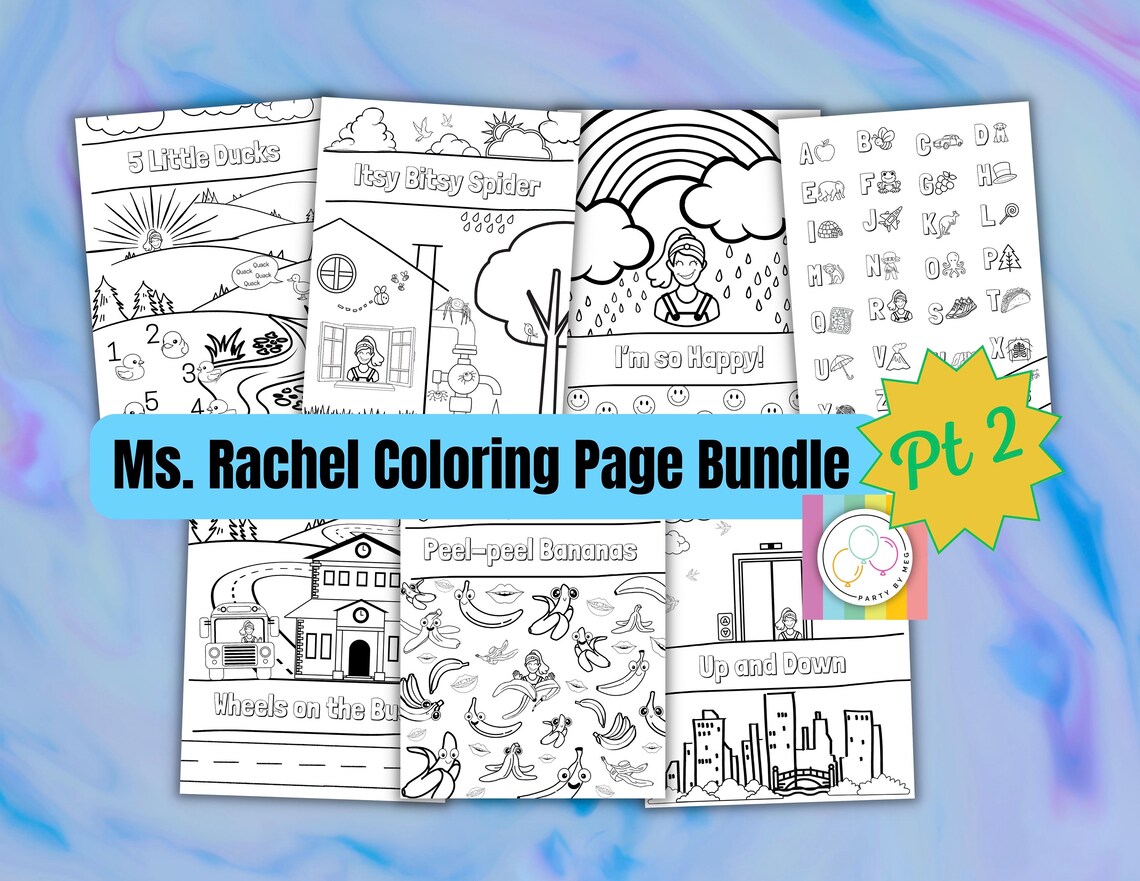 Ms. Rachel Coloring Pages | Part 2 | Digital Download | Kids Coloring ...