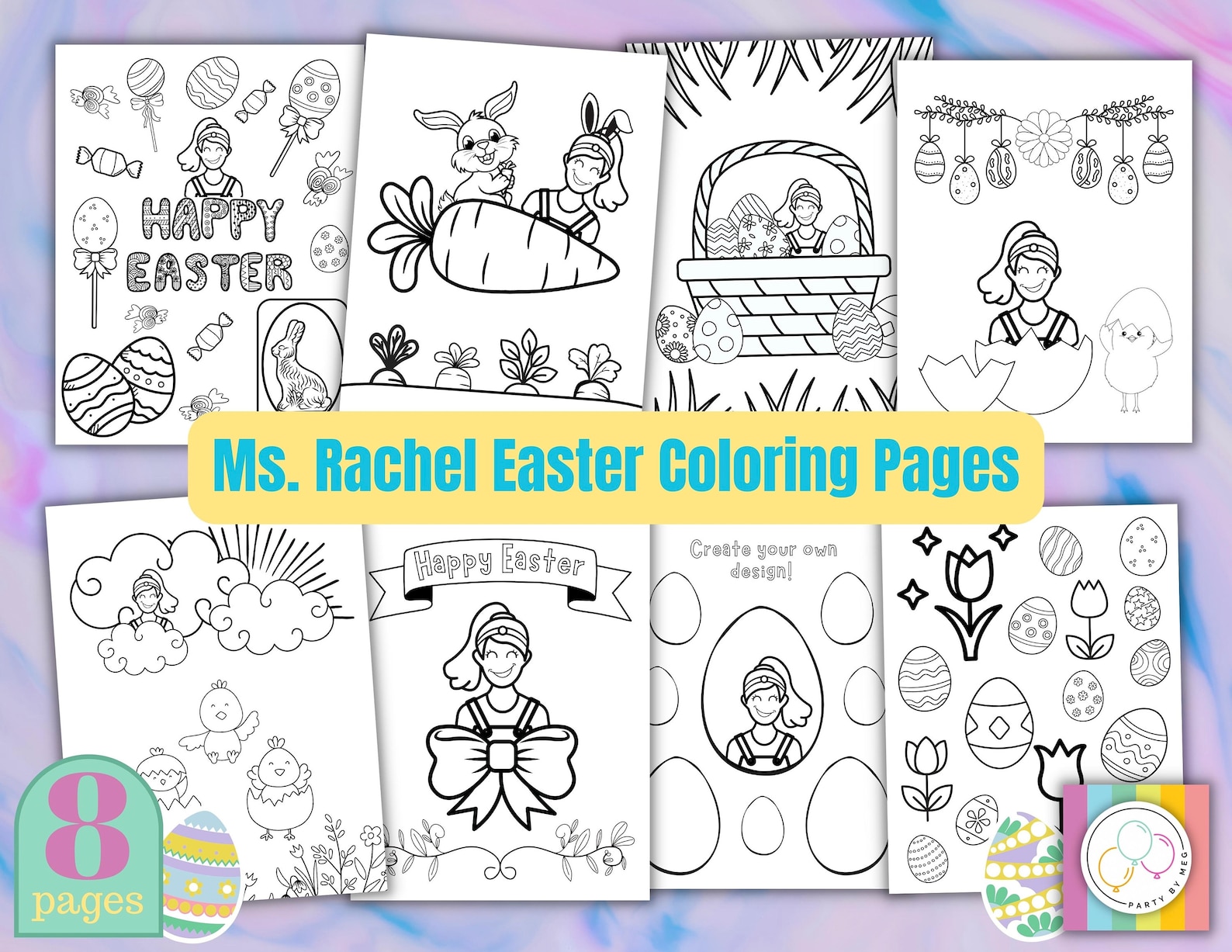 Ms. Rachel Coloring Pages | Easter | Digital Download | Kids Coloring ...