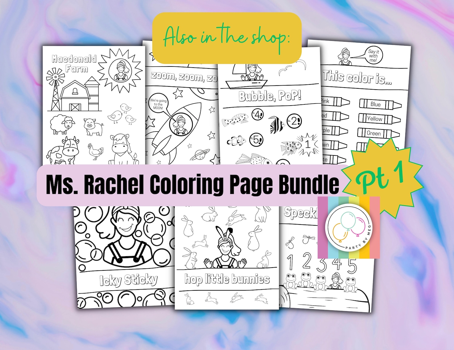 Ms. Rachel Coloring Pages | Part 2 | Digital Download | Kids Coloring ...