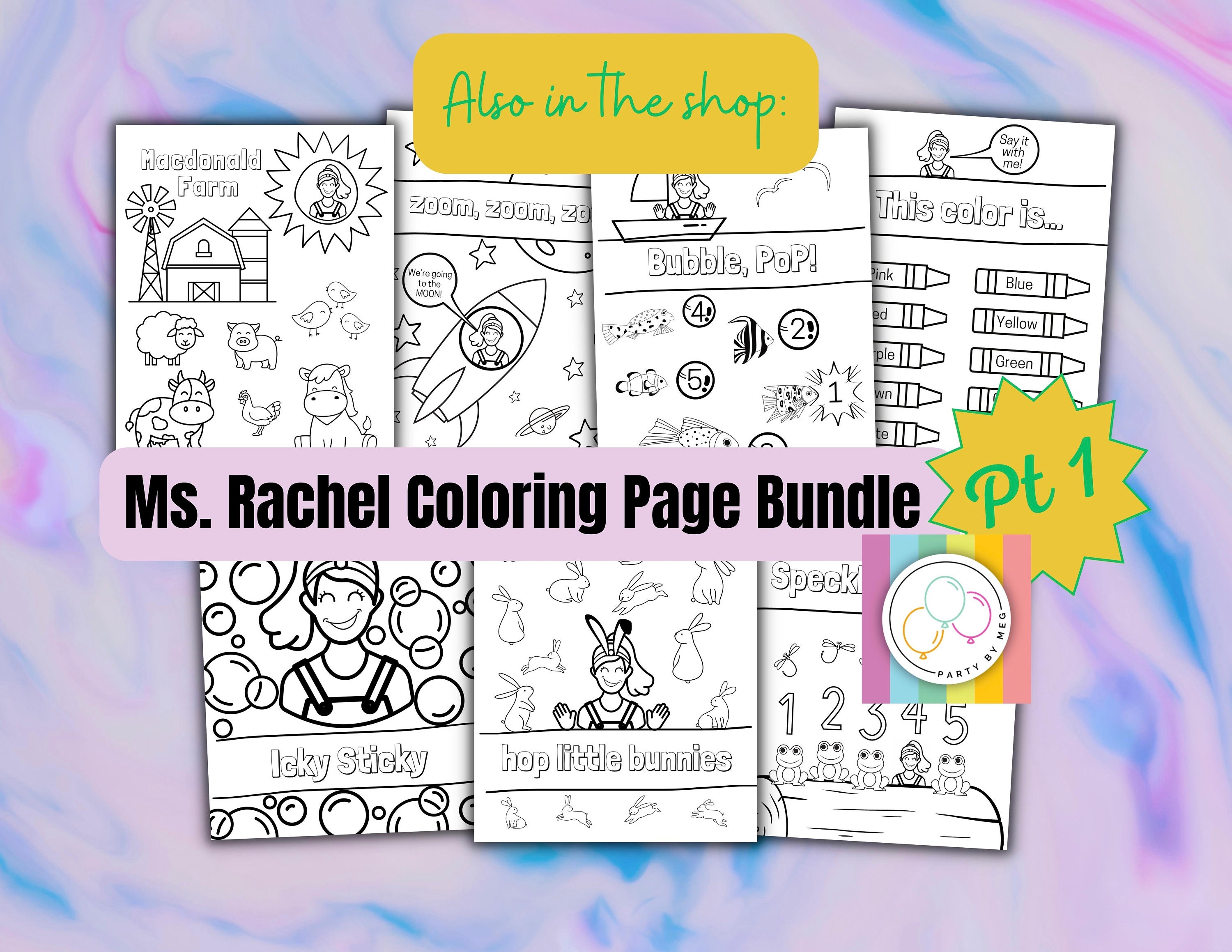 Ms. Rachel Coloring Pages Part 2 Digital Download Kids Coloring Pages ...