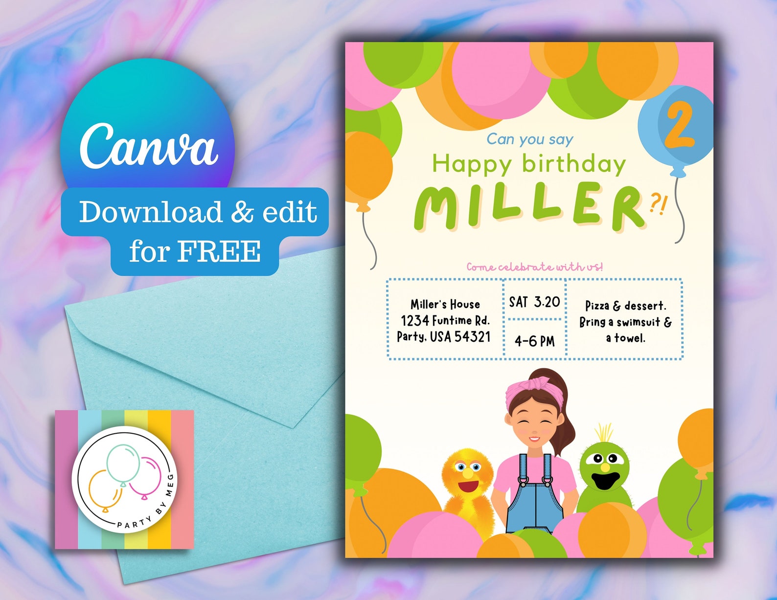 Ms. Rachel Birthday Party Invitation | Invite | Digital Download ...