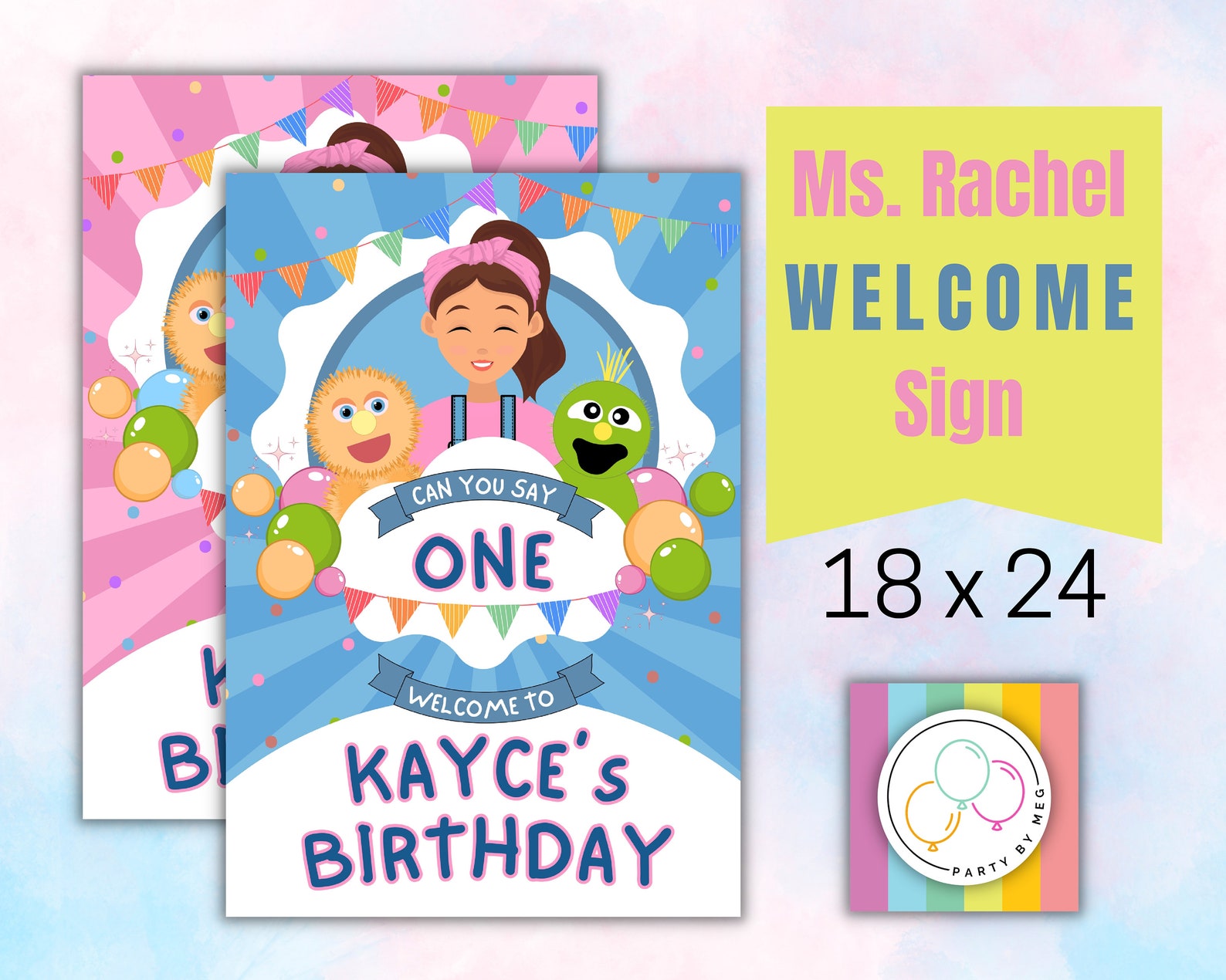 Ms. Rachel Birthday Welcome Sign | Custom 18x24 Party Decor (digital ...