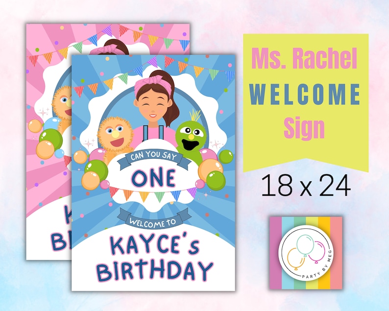 Ms. Rachel Birthday WELCOME Sign | Ms Rachel Party Decor | Songs for ...