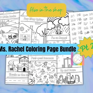 Ms. Rachel Coloring Pages | Part 1 | Digital Download | Kids Coloring ...