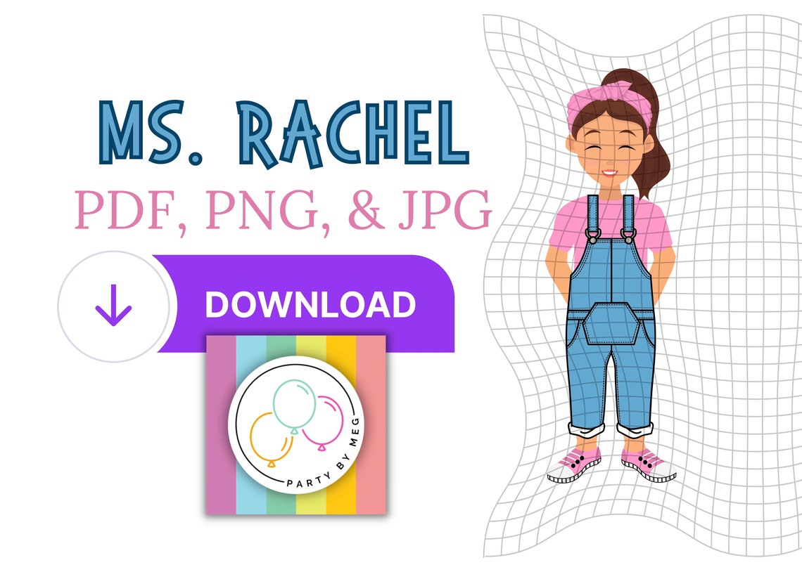 Ms. Rachel Graphic| JPG | PNG | PDF Instant Digital Download | Full ...