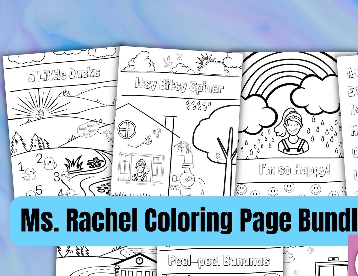 Ms. Rachel Coloring Pages | Part 2 | Digital Download | Kids Coloring ...