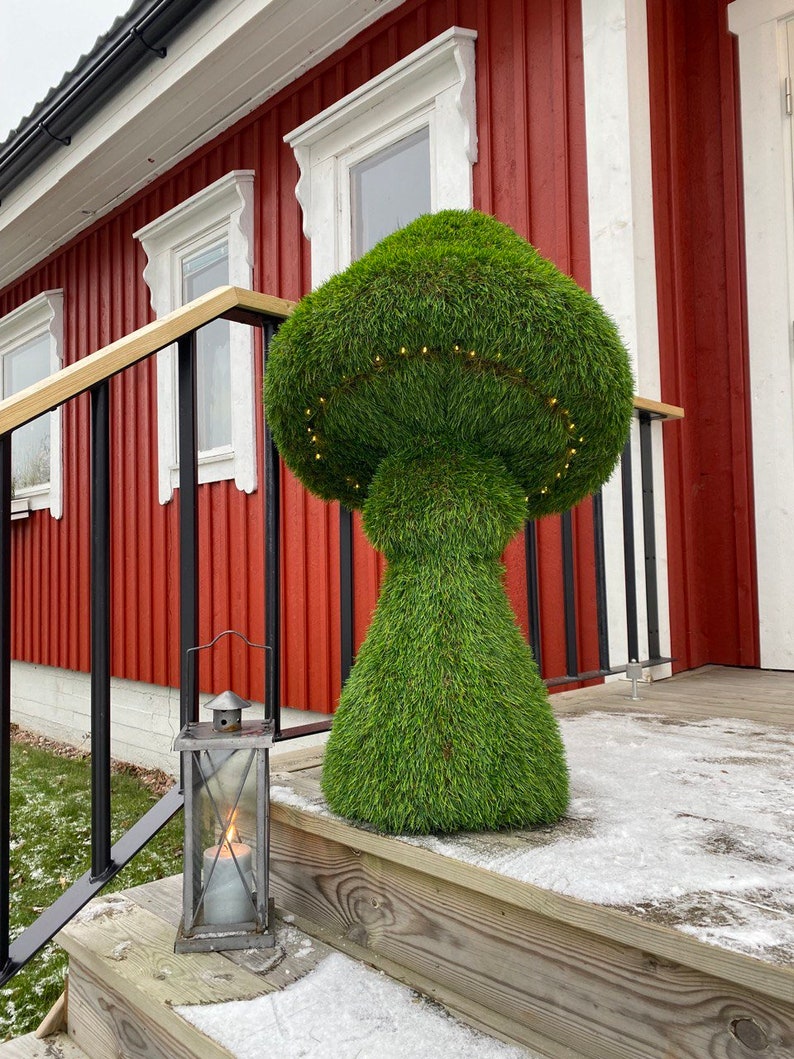 Mushroom 1 Meter With Light. Large Mushroom Topiary. Topiary Artificial ...