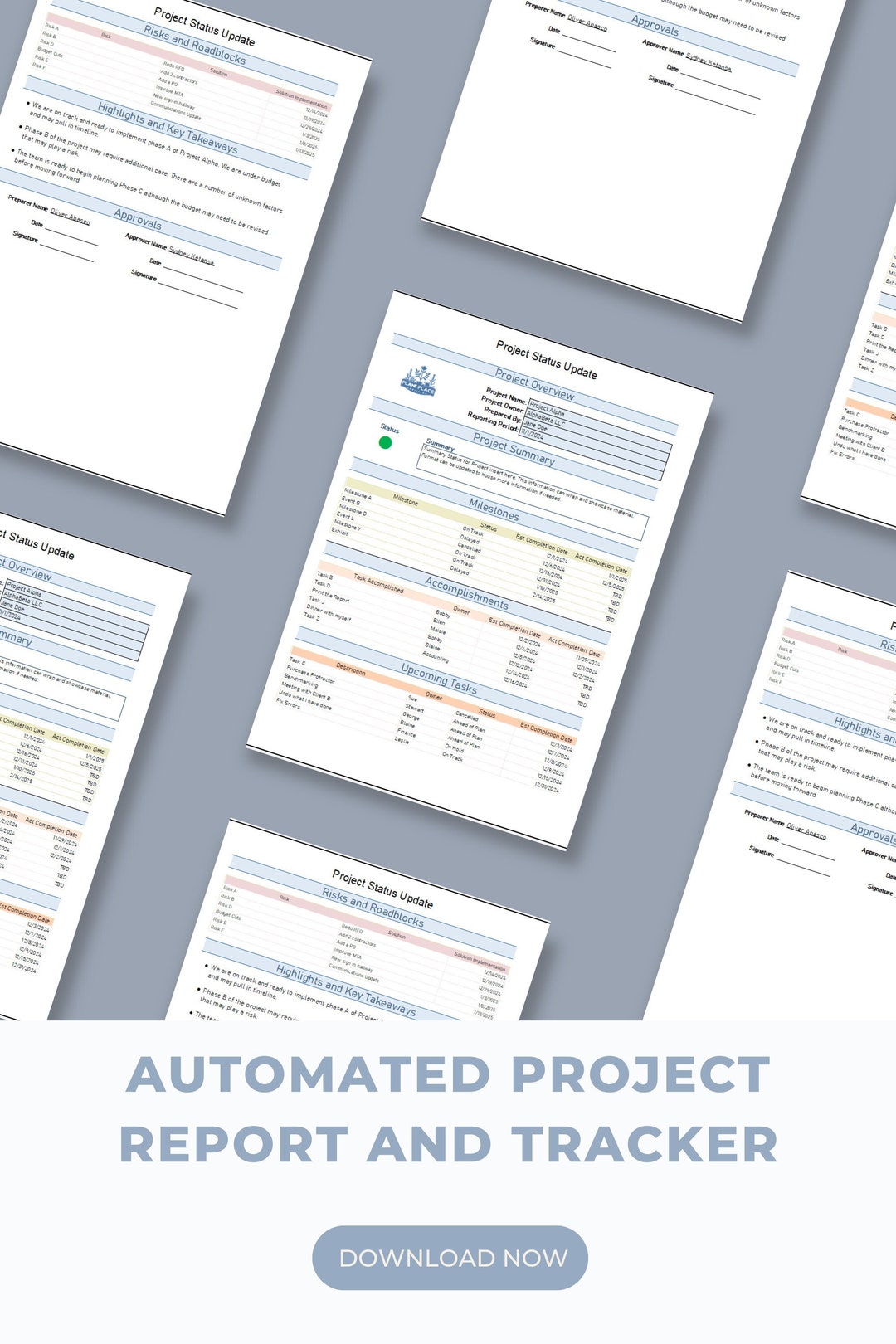 Automated Project Report Excel Based Project Tracker and Report ...