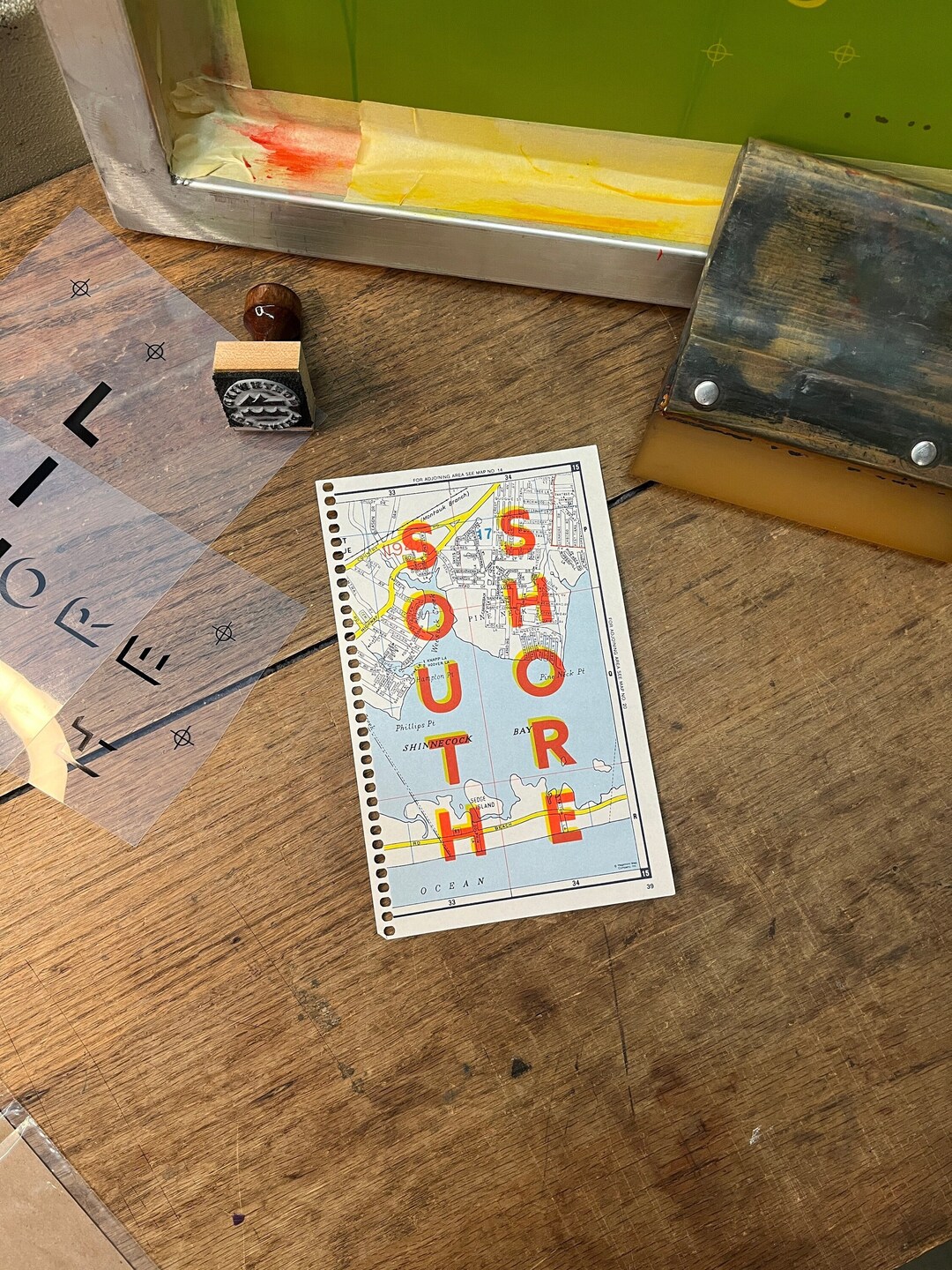 Long Island Screen Printed Road Map | Long Island Wall Art | Fire ...