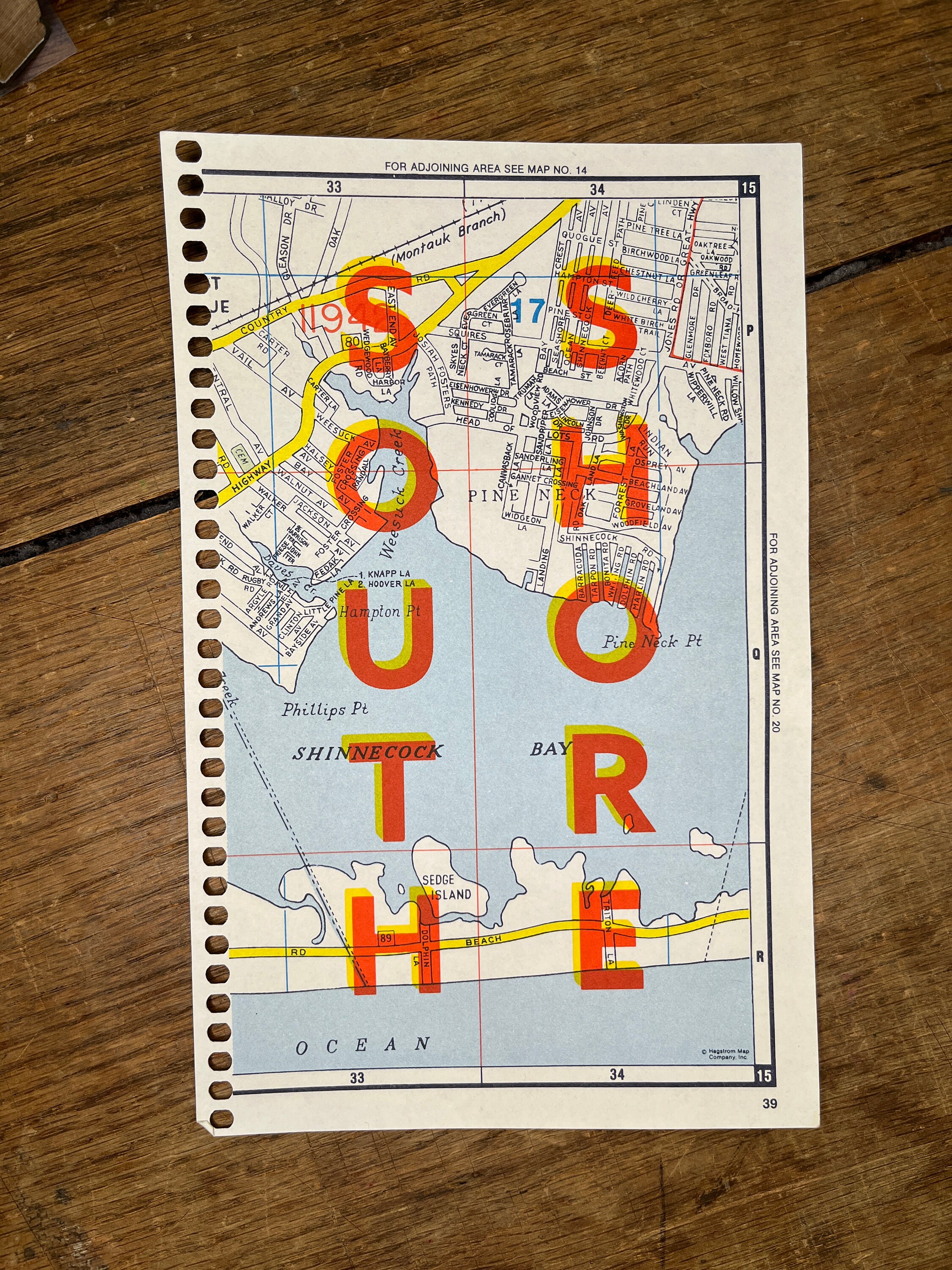 Long Island Screen Printed Road Map Long Island Wall Art Fire Island ...