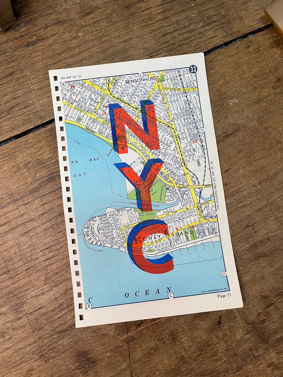 Coney Island Vintage Map Screen Print: South Brooklyn Wall Art - Etsy
