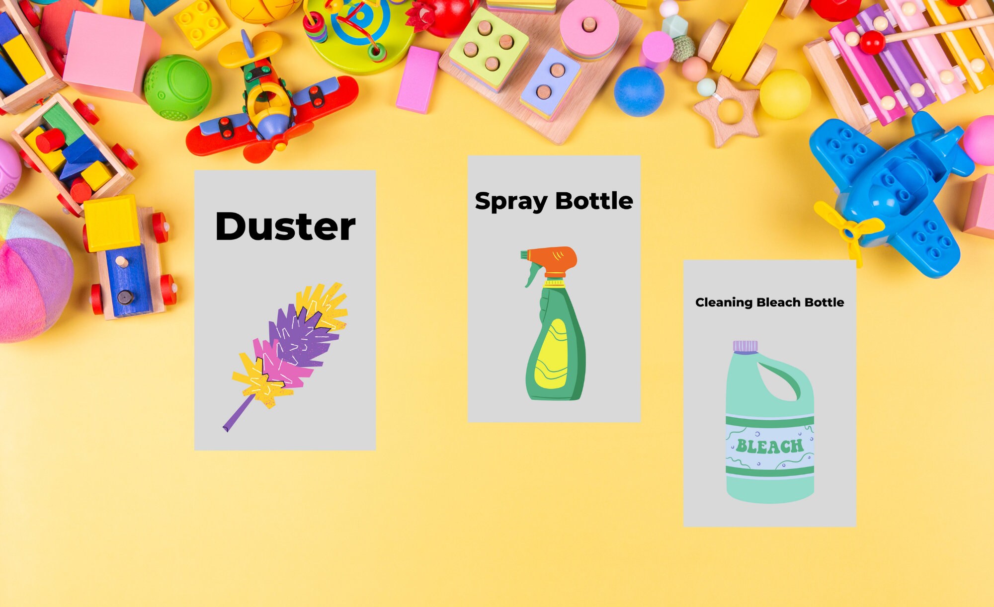 Printable Flash Cards Common Cleaning Supplies Cleaning Item Names - Etsy