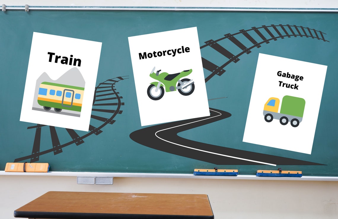 Vehicle Printable Flashcards Transportation Flash Cards - Etsy