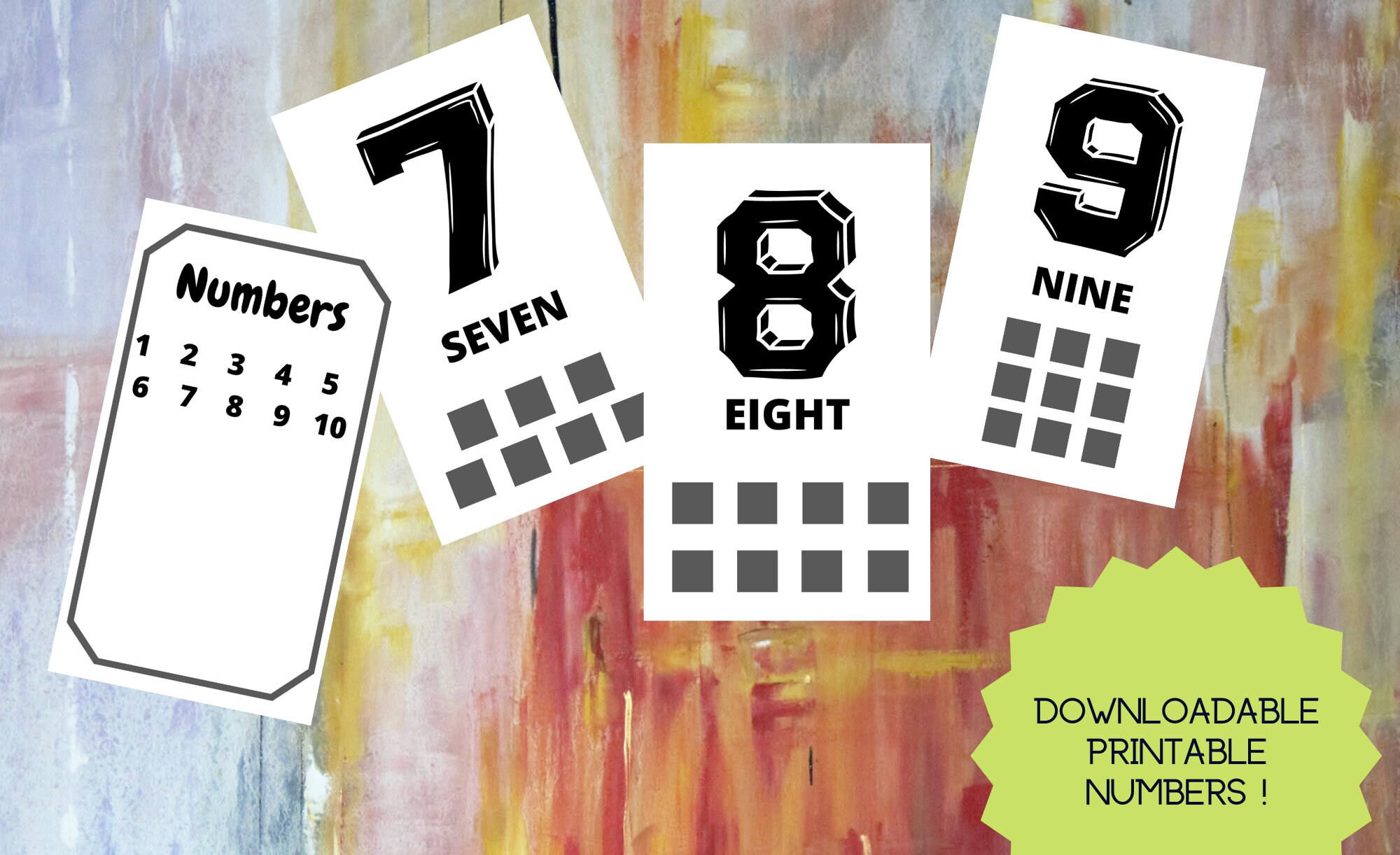 Number Printables, 1 - 10 Numbers, Learning Preschool, Kindergarden ...