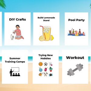 Printable Flashcards for Kids Summertime Activities Educational ...
