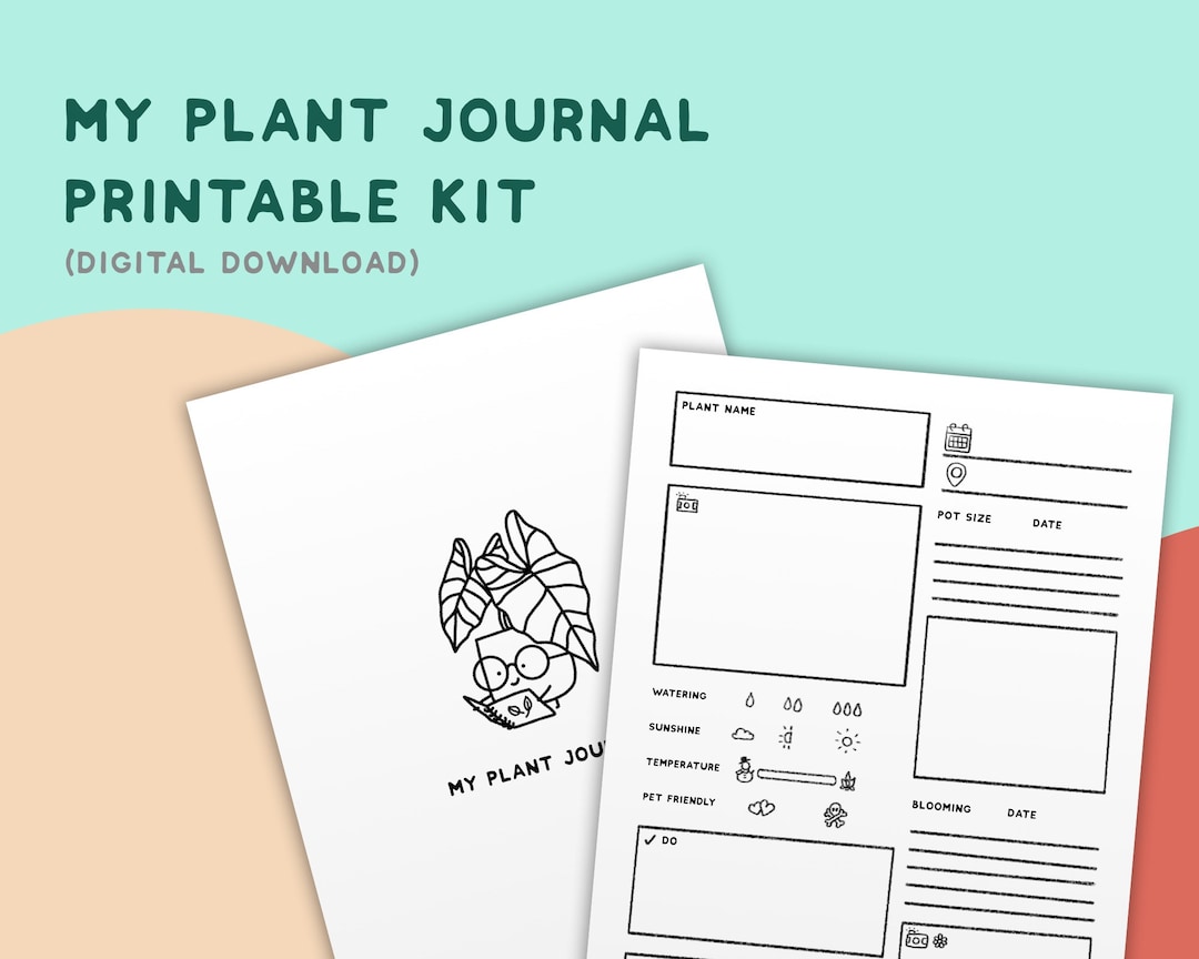 My Plant Journal Printable Kit Houseplant Planner Plant Journal Plant ...