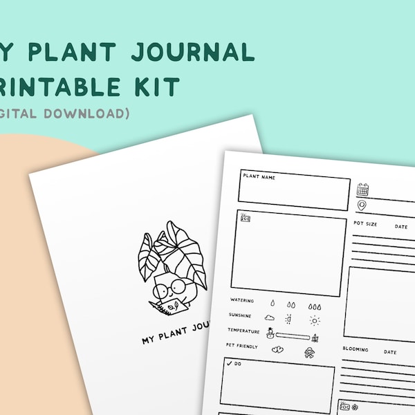 My Journal Plant Template - Etsy