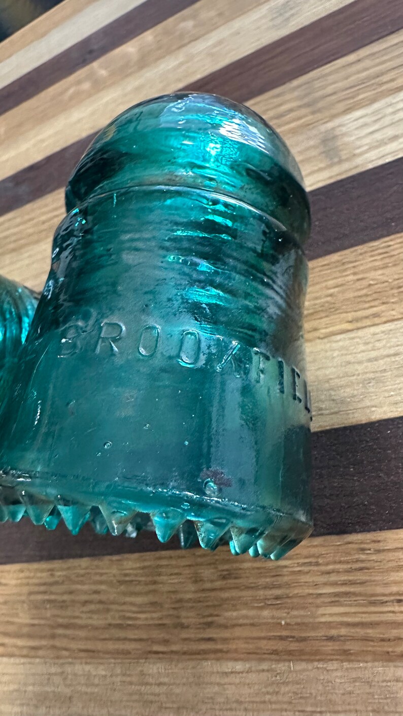 Antique Green Brookfield Glass Insulator - Etsy
