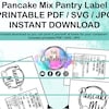 DECAL ONLY Pancake Mix Pantry Label Decals for Your Own Containers ...