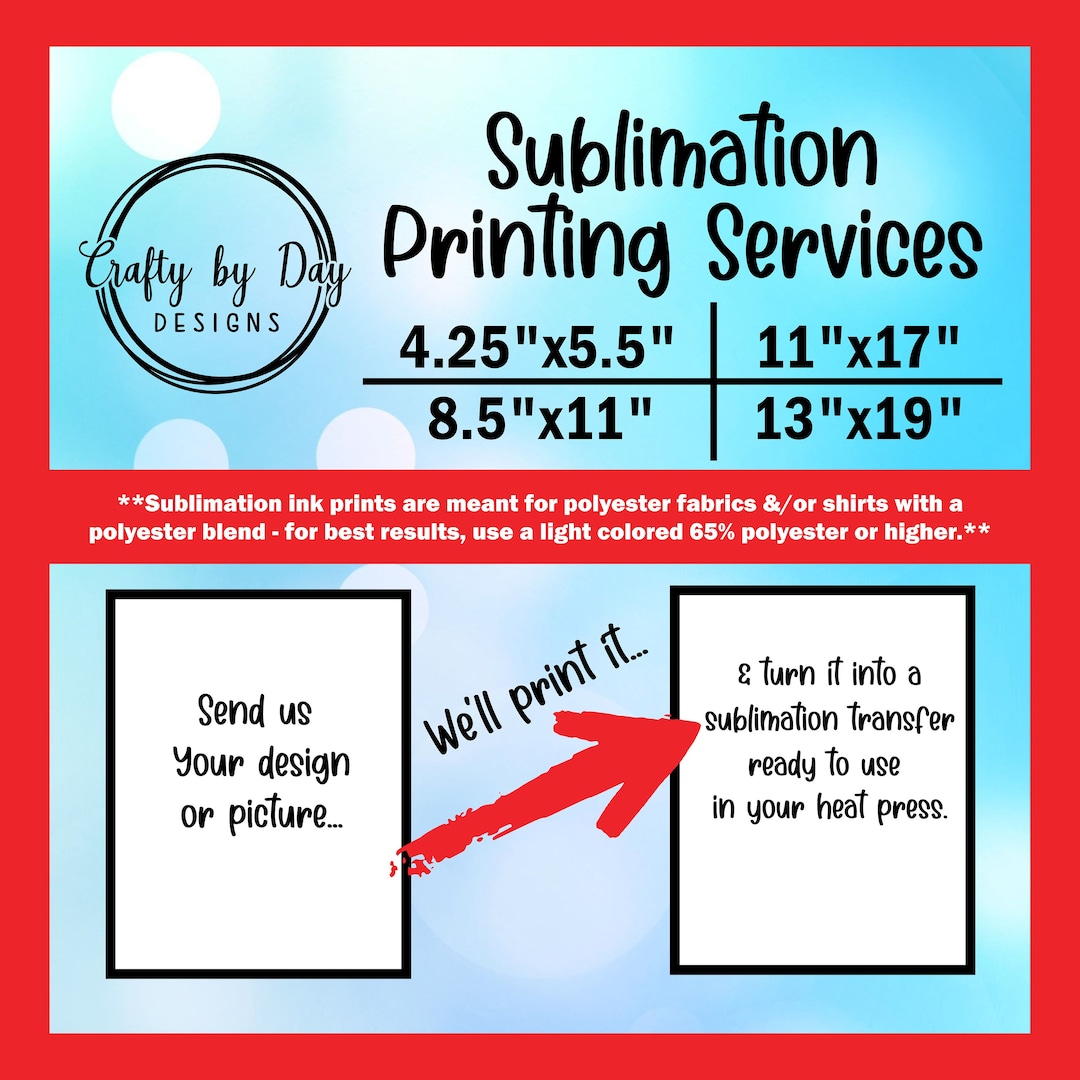 Custom Printed Sublimation Transfers / Print My Own Sublimation Images ...