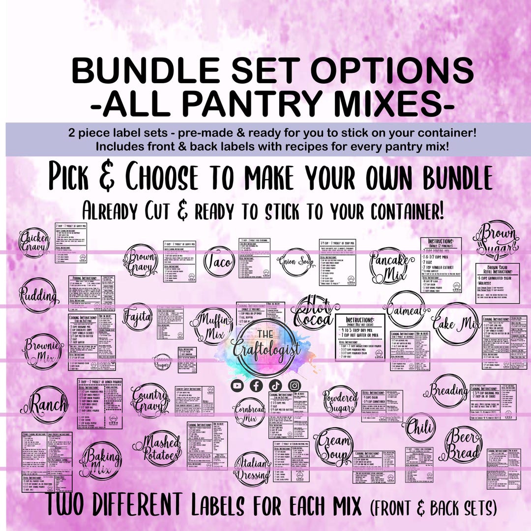 LABEL BUNDLES - Make Your Own Craftologist Pantry Mix Label Bundle Set ...