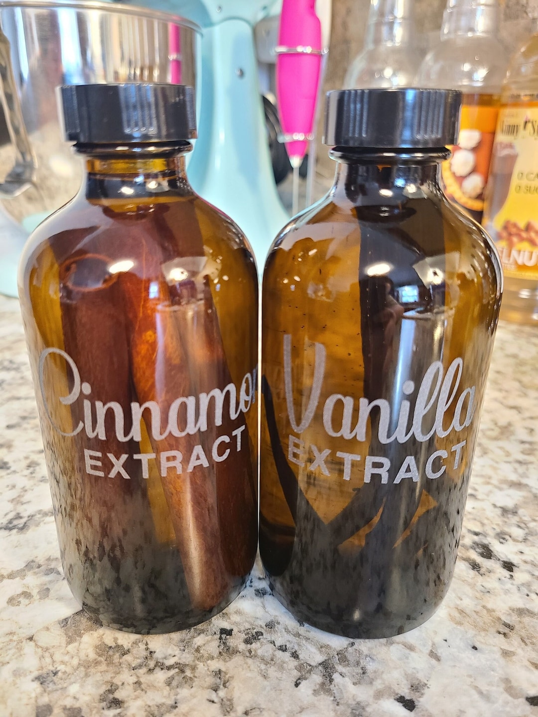 Etched Amber Bottle for Homemade Extracts | Homemade Vanilla Extract ...
