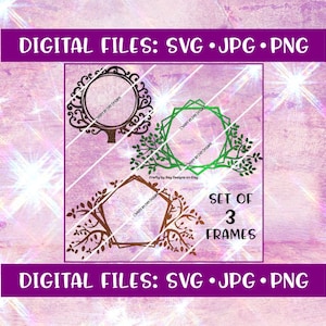 Tree Monogram Svg Frame Border Design Elements Svg - Instant Download ...
