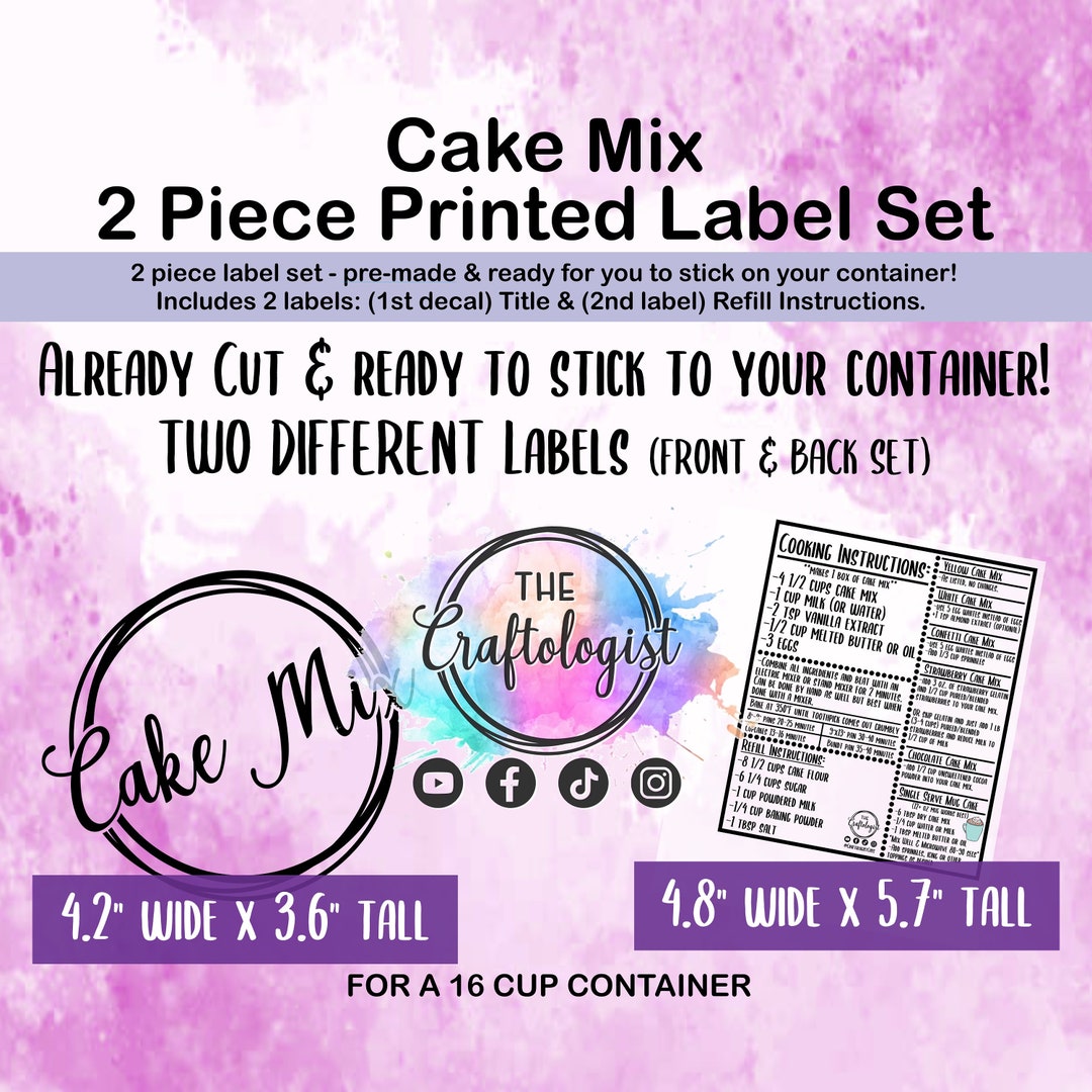 DECALS ONLY - Cake Mix Pantry Labels for / Pantry Decals / Pantry ...