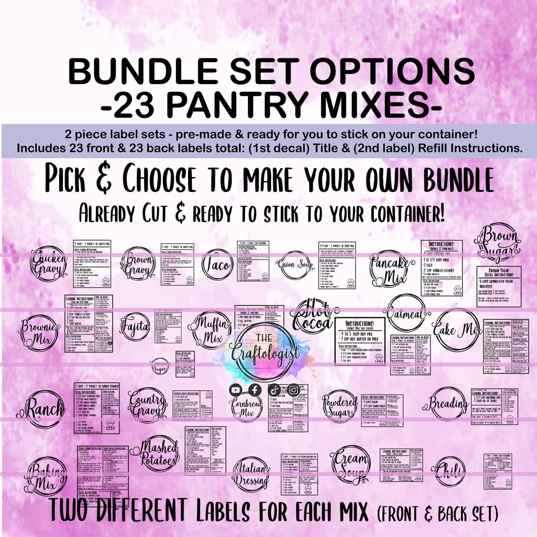 LABEL BUNDLES - Make Your Own Craftologist Pantry Mix Bundle Set ...