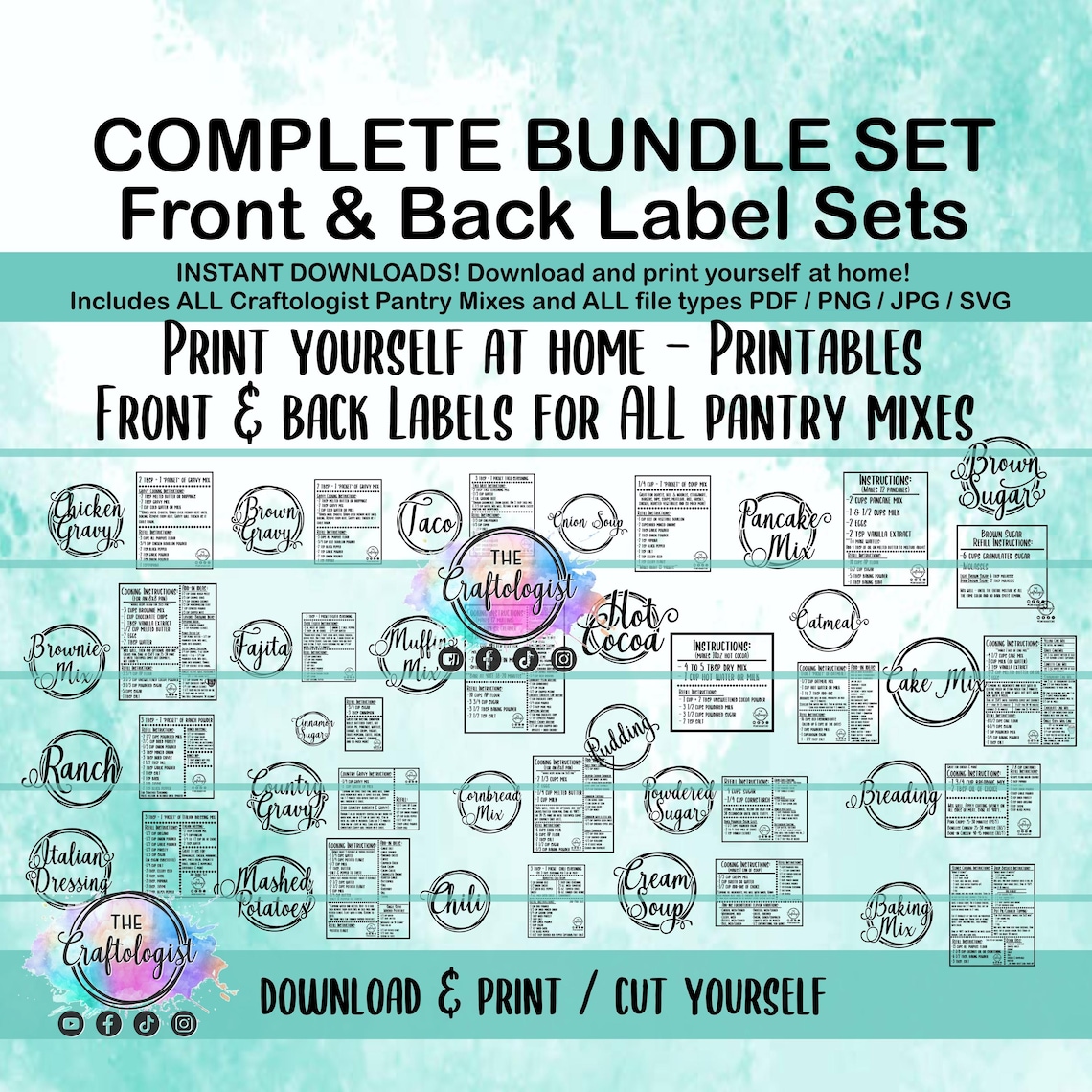 PRINTABLE Instant Download Complete Bundle 27 Craftologist Pantry Mix ...