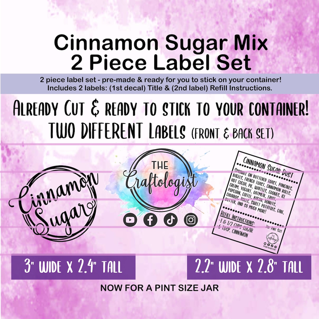 LABELS ONLY - Cinnamon Sugar Spice Labels for / Pantry Labels ...
