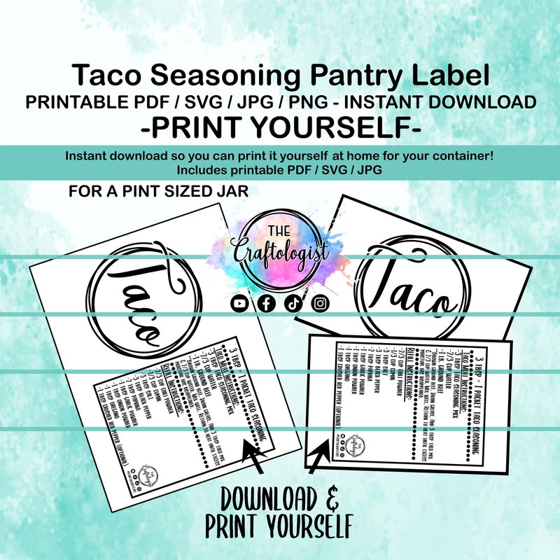 Printable Taco Label - Etsy