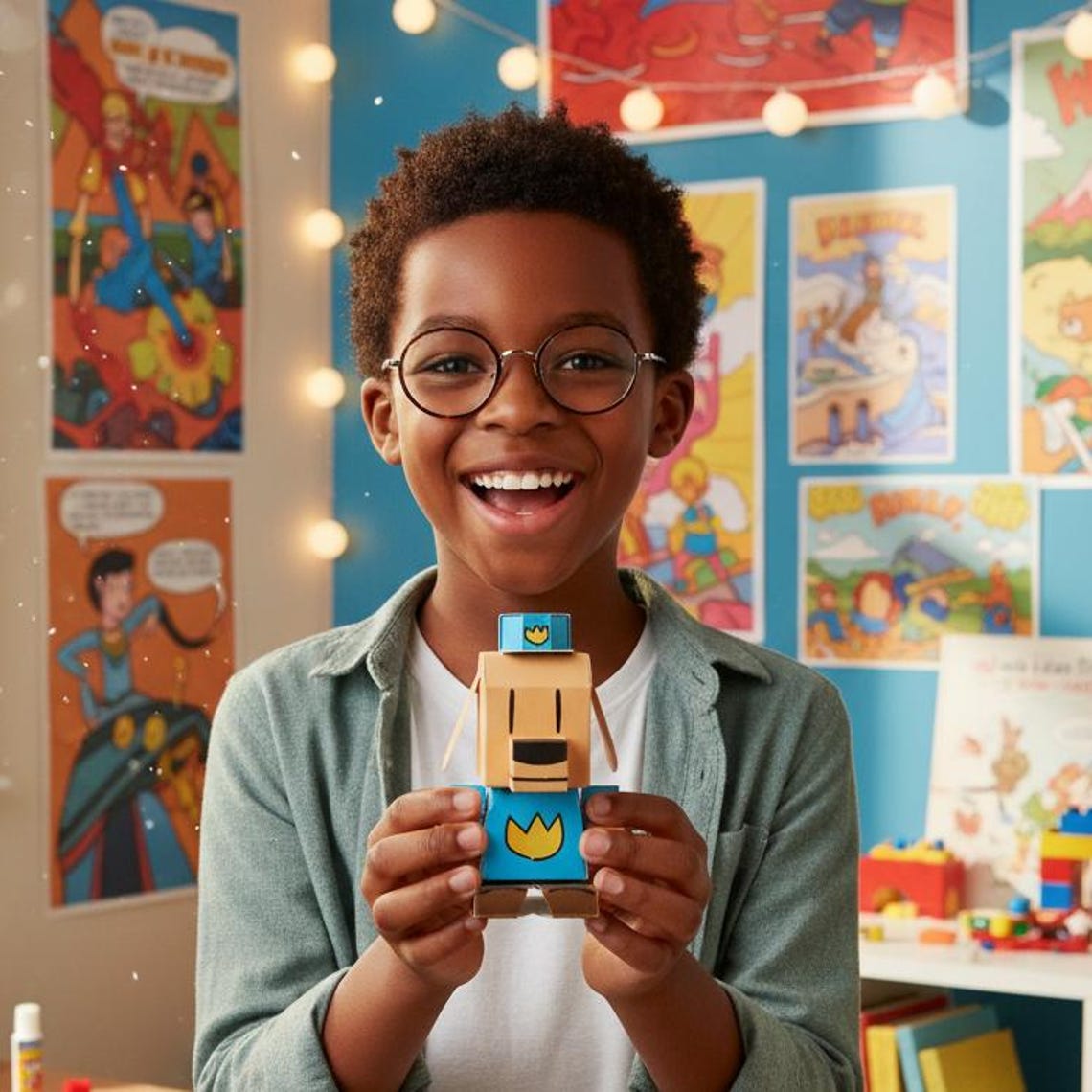 Dog Man Cubles Kit by Dav Pilkey - Buildable 3D Paperboard Figure ...