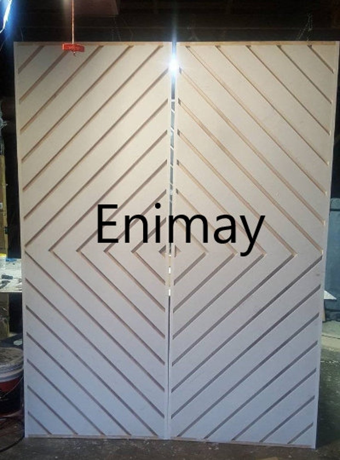 Two Custom Made Chevron Sliding Barn Doors Contemporary Modern ...