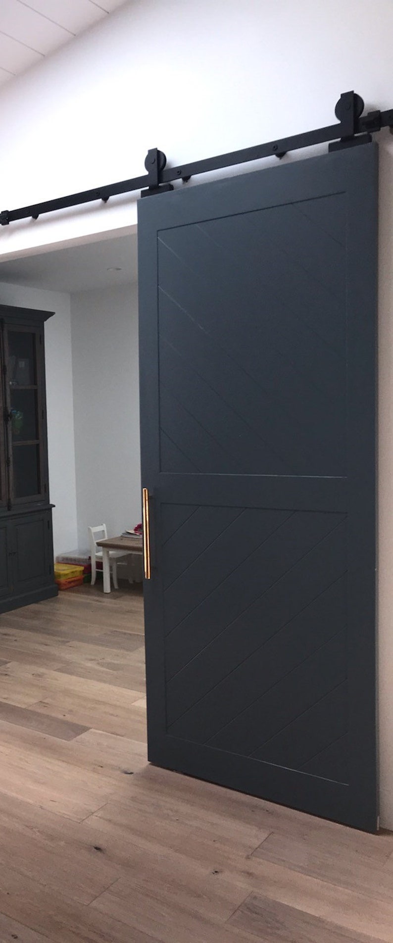 Custom Made Cypress Chevron Farmhouse Sliding Barn Door Contemporary ...