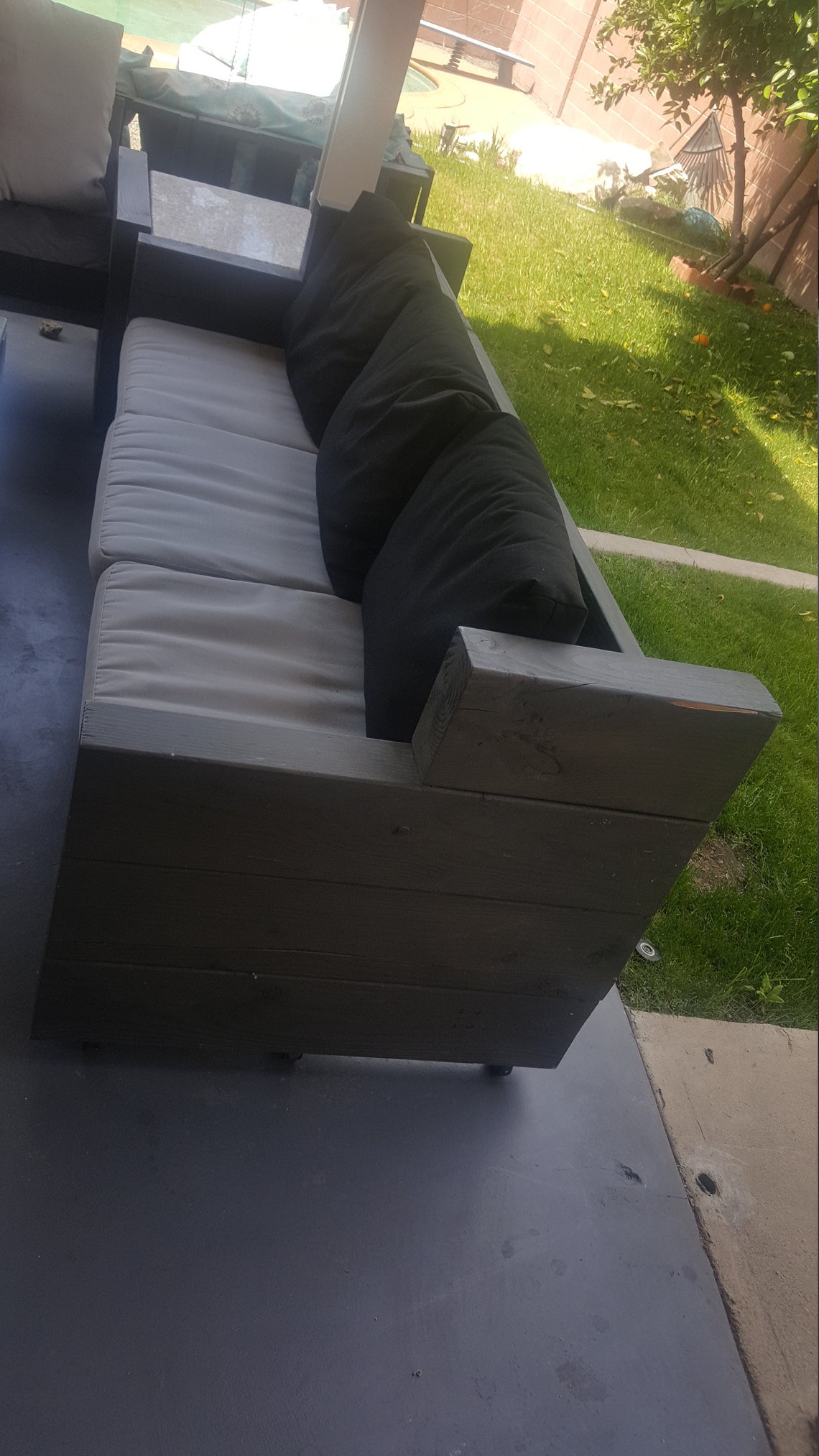 Outdoor Rustic Farmhouse Sofa Patio Sofa Wood Outdoor - Etsy