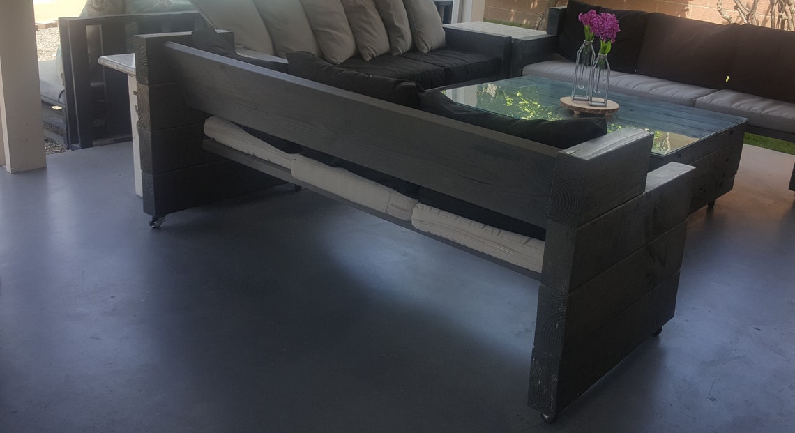 Outdoor Rustic Farmhouse Sofa Patio Sofa Wood Outdoor - Etsy