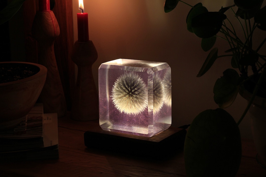 Mystic Lamp, Epoxy Resin, Epoxy Lamp, Botanical Lamp, Epoxy Night Lamp ...