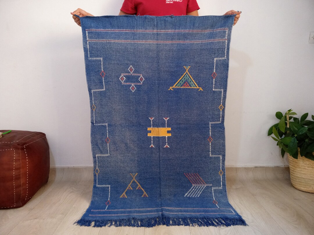 Moroccan Cactus Silk Rug Handmade Rug Berber Carpet Bohemian Rug Floor ...
