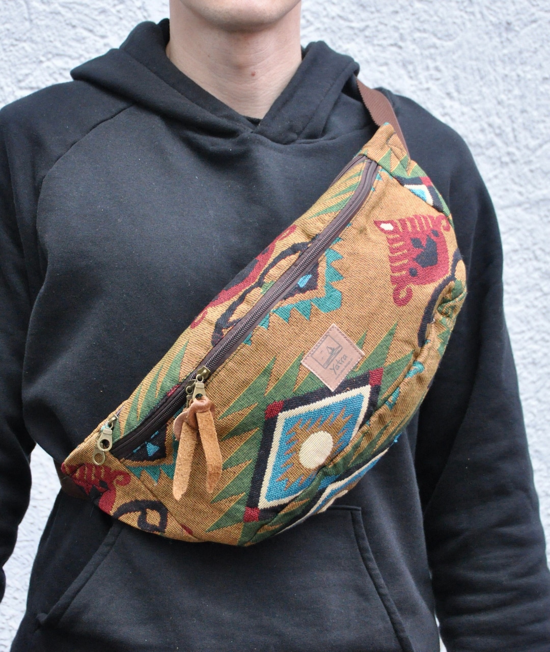 XXL Fanny Pack, Big Hip Bag, Tribal Pattern, Boho Fanny Pack - Etsy UK