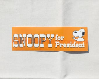Vintage Snoopy for President Political Retro Travel Decal Bumper ...