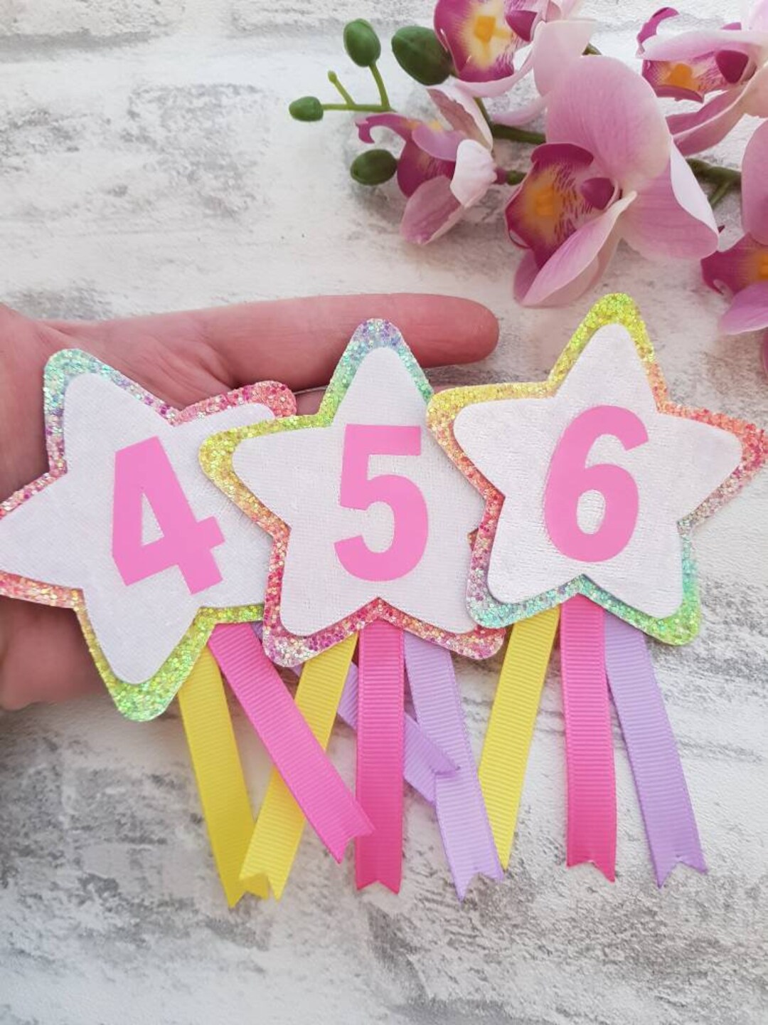 Birthday Badge, Girls Star Badge, Age Badge, Girls Party Accessory ...