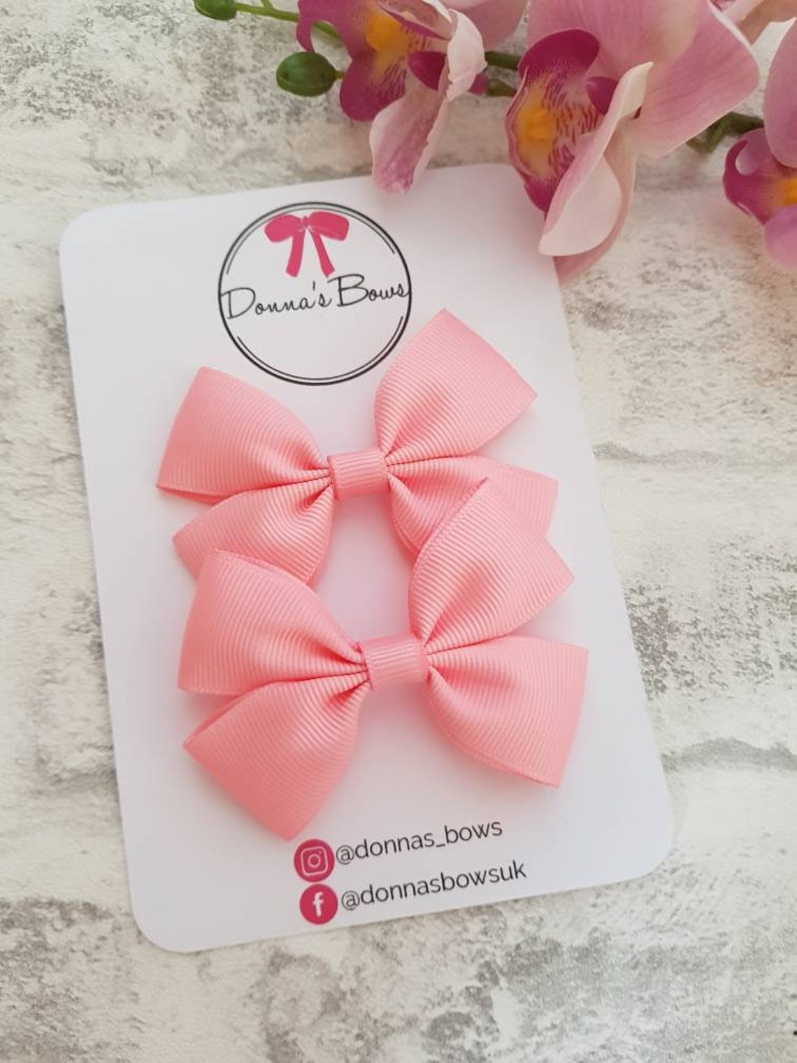 Pink ribbon bows pink pigtail bows toddler hair bows girls | Etsy