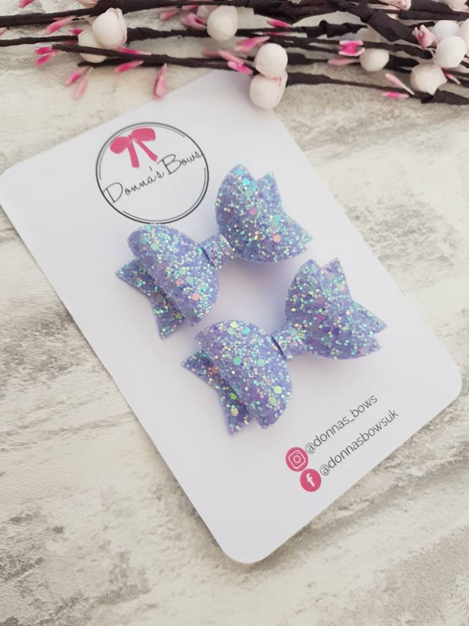 Lilac Pigtail Bows, Iridescent Bows, Glitter Hair Bow, Purple Hair ...