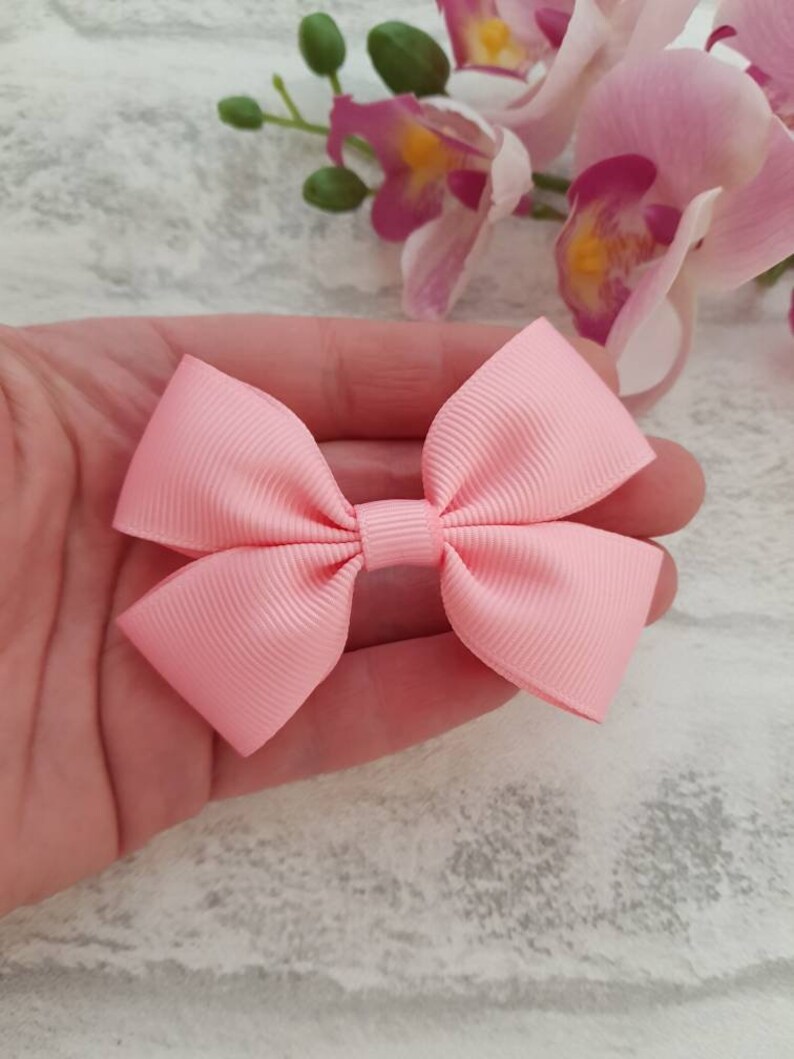 Pink Ribbon Bows Pink Pigtail Bows Toddler Hair Bows Girls - Etsy