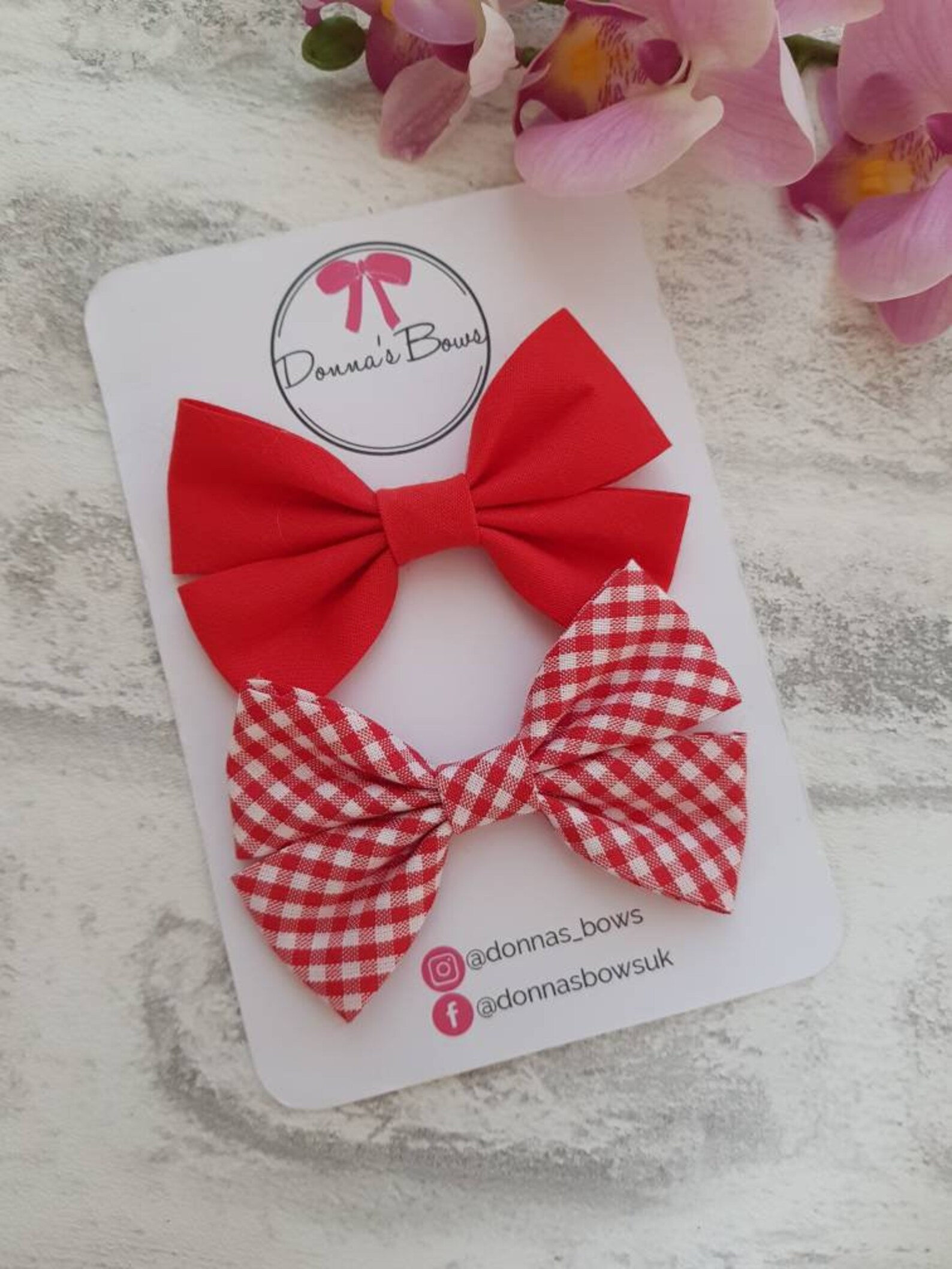 Red School Set Red Hair Bows Red Gingham Bows Girls - Etsy