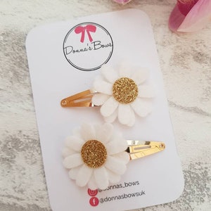 Daisy Hair Clips, Girls Hair Slides, Hair Accessories, Toddler Clips ...