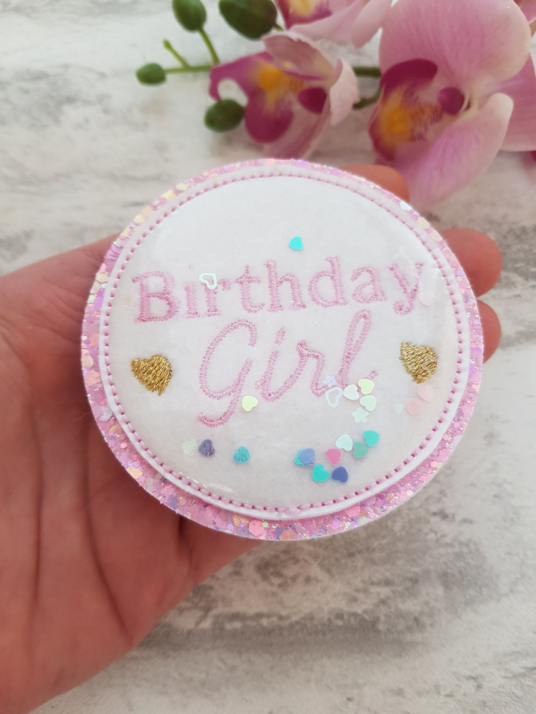 Birthday Badge, Girls Birthday Badge, Birthday Pin, Girls Party ...