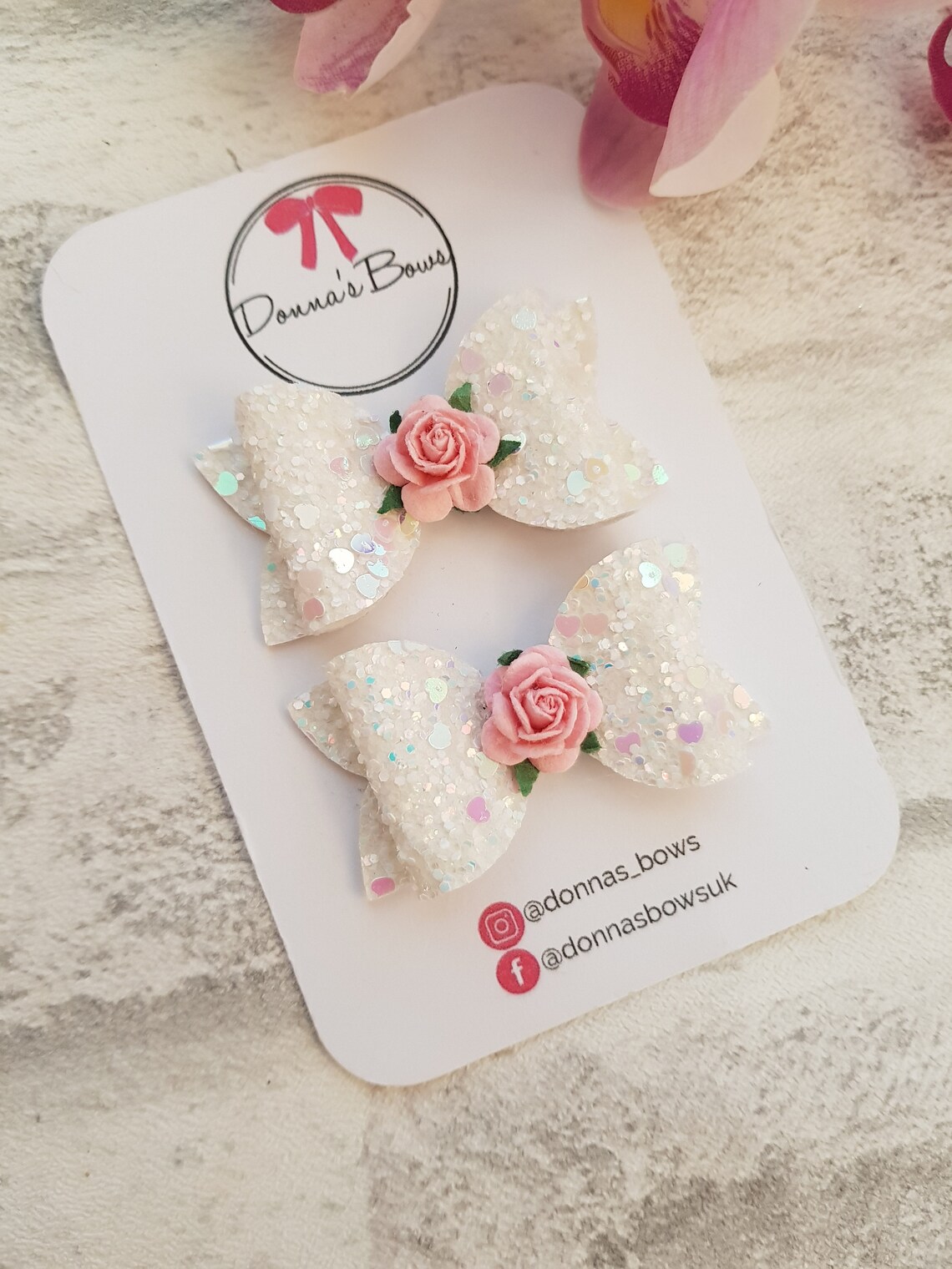 Mini Pigtails, Glitter Bows, Rose Small Bows, Girls Hair Clips, Toddler ...