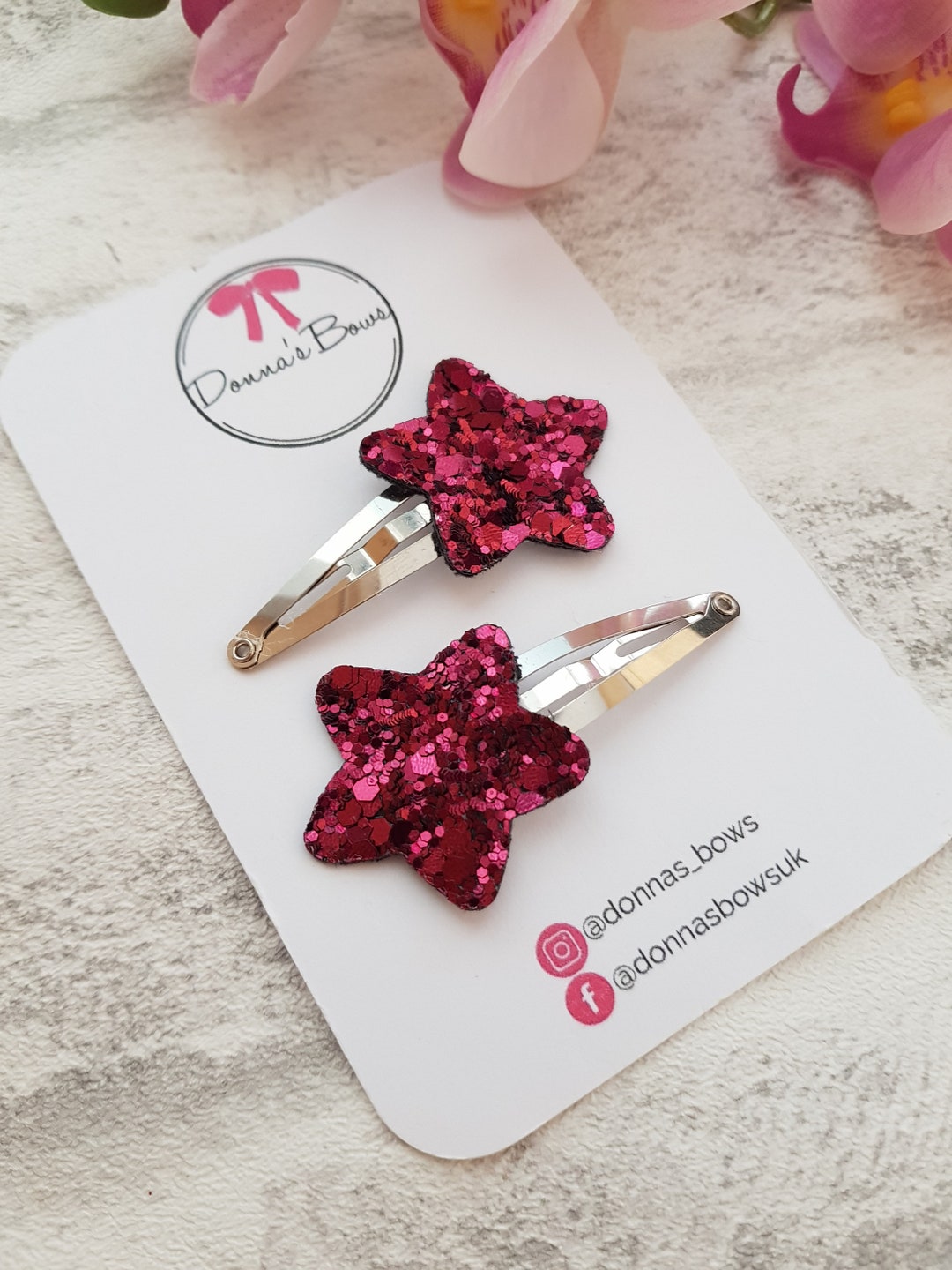 Mini Snap Clips, Burgundy Clips, Fringe Clips, Star Hair Clips, Hair ...